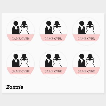 Game Over Bride Groom Clipart Wedding Stickers | Zazzle