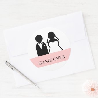 Game Over Bride Groom Clipart Wedding Stickers | Zazzle