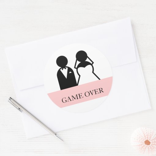 Game Over Bride Groom Clipart Wedding Stickers | Zazzle