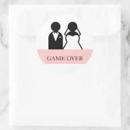 Game Over Bride Groom Clipart Wedding Stickers | Zazzle