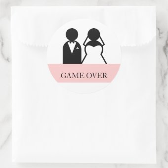 Game Over Bride Groom Clipart Wedding Stickers | Zazzle