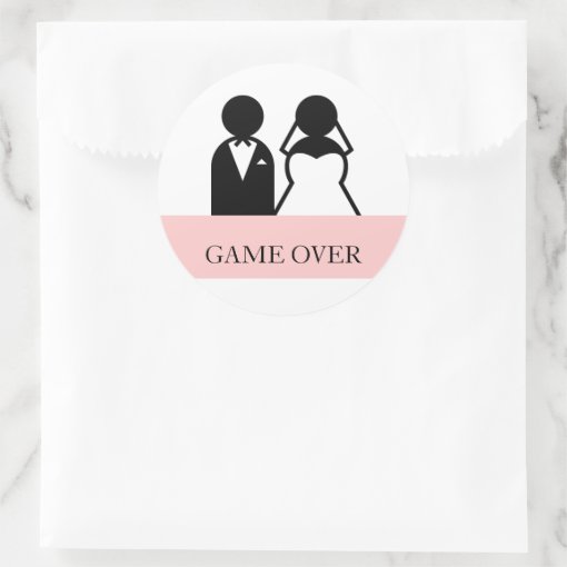 Game Over Bride Groom Clipart Wedding Stickers | Zazzle