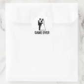 Game Over Bride Groom Wedding Classic Round Sticker | Zazzle