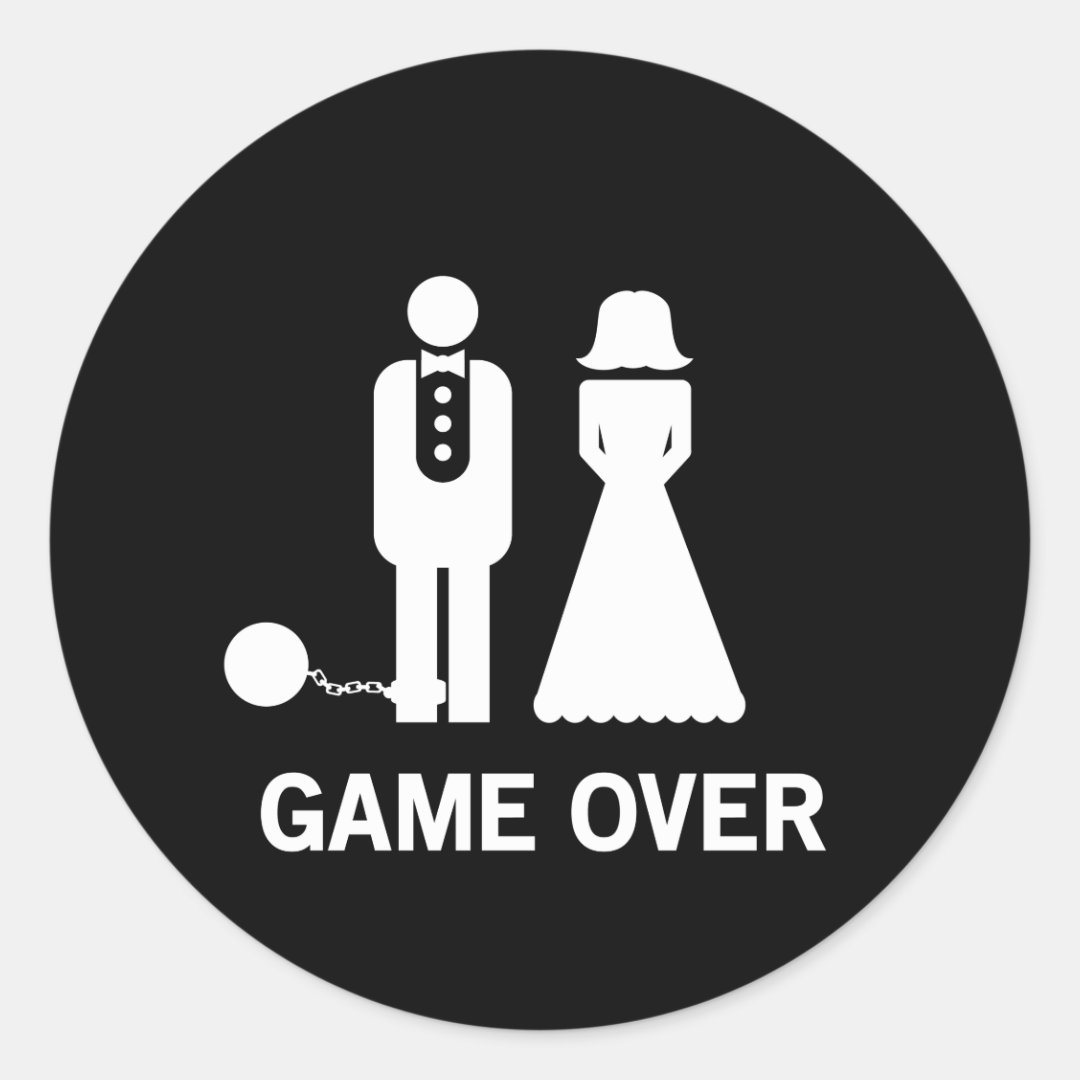 Game Over Classic Round Sticker | Zazzle