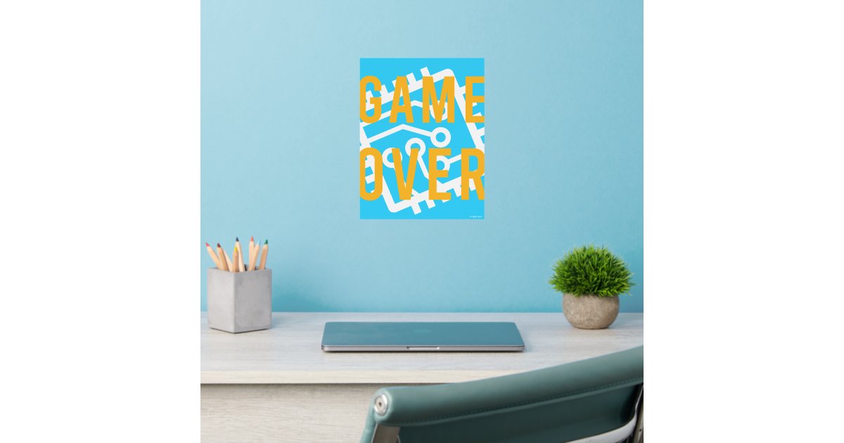 Game Over Digital Circuit Wall Decal | Zazzle