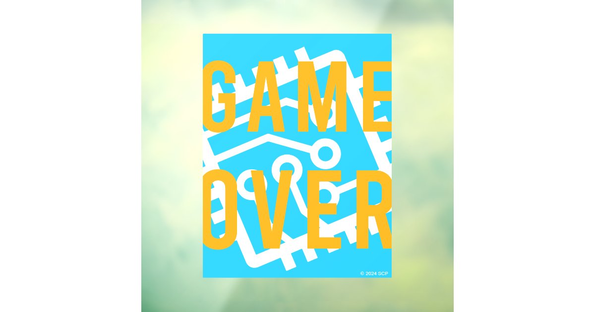 Game Over Digital Circuit Window Cling | Zazzle