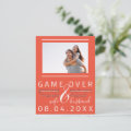 Game Over Funny Save The Date Photo Wow Coral Postcard | Zazzle