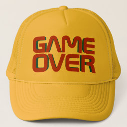 Game over games player style yellow trucker hat | Zazzle
