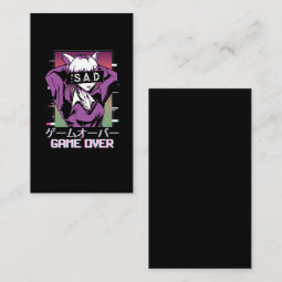 Game Over Japan Aesthetic Sad Anime Vaporwave Business Card | Zazzle
