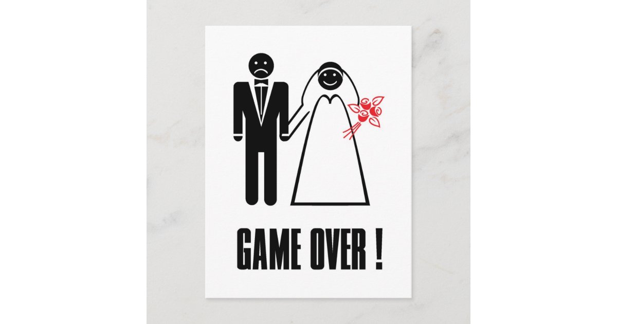 GAME OVER Postcard Thank you Invitation card | Zazzle