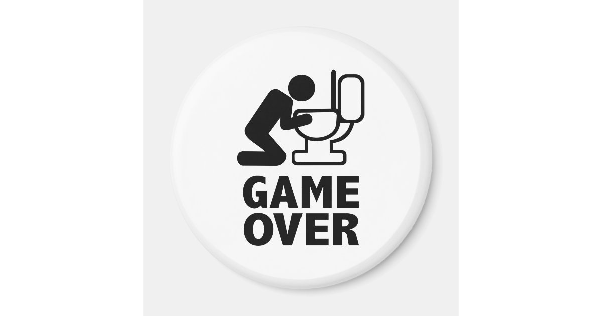Game over puke toilet magnet | Zazzle