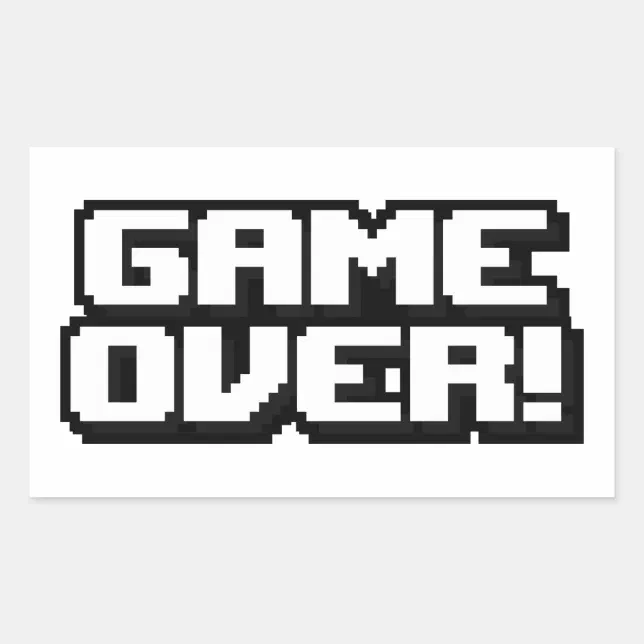 Game over rectangular sticker | Zazzle