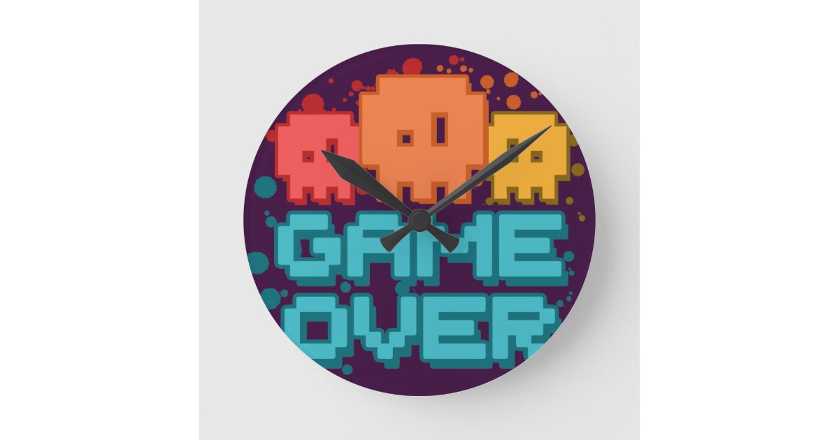 Game Over Round Clock | Zazzle