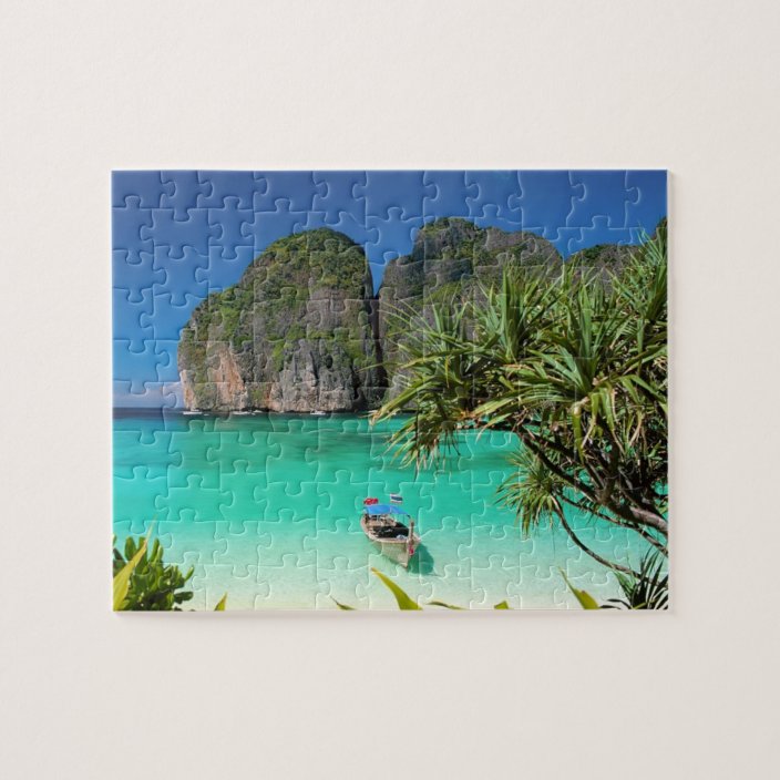 Game Puzzle-Tropical Beach Scene Jigsaw Puzzle | Zazzle.com