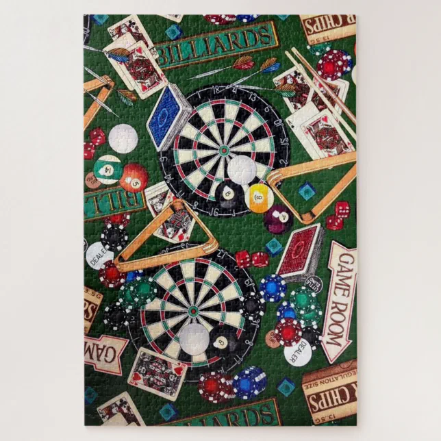 Game Room Billiards Jigsaw Puzzle | Zazzle