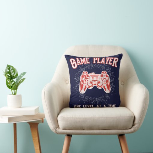 Game Room Video Game Player Throw Pillow | Zazzle