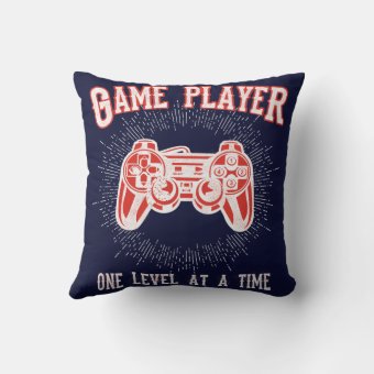 Game Room Video Game Player Throw Pillow | Zazzle