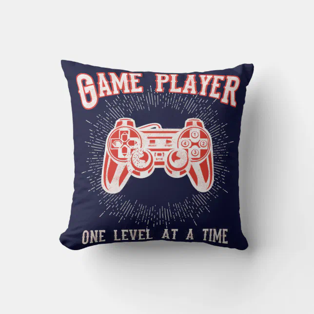 Game Room Video Game Player Throw Pillow | Zazzle