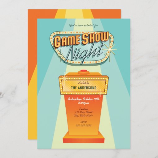 Game Show Night Party Invitation | Zazzle
