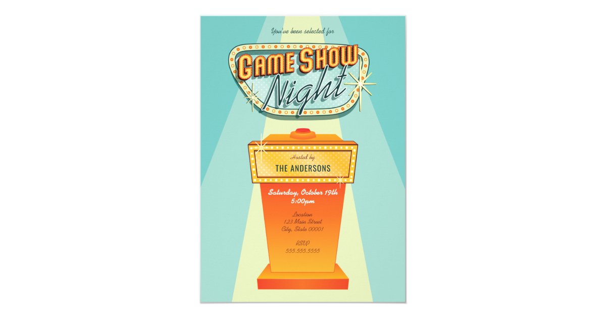 Game Show Night Party Invitation | Zazzle.com