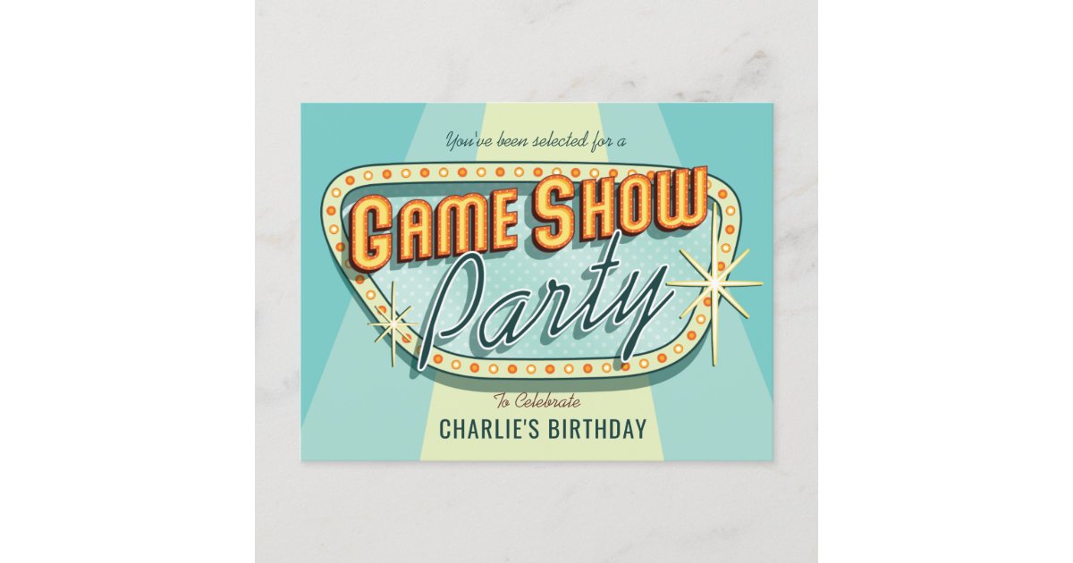 Game Show Party Invitation Postcard | Zazzle