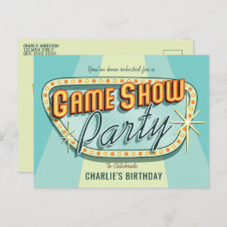 Game Show Party Invitation Postcard | Zazzle