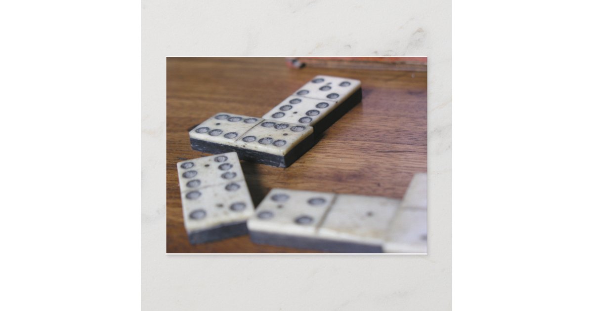 Game Table Domino Dominoes Wood Old Vintage Play Postcard | Zazzle