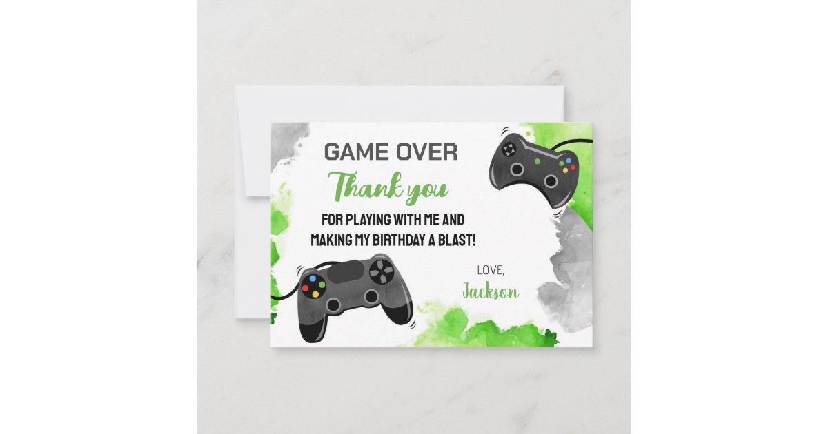 Game Time Level Up Video Game Thank You Cards | Zazzle