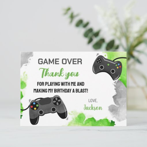 Game Time Level Up Video Game Thank You Cards | Zazzle