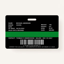 Game Warden Professional Officer Logo Photo ID Badge | Zazzle