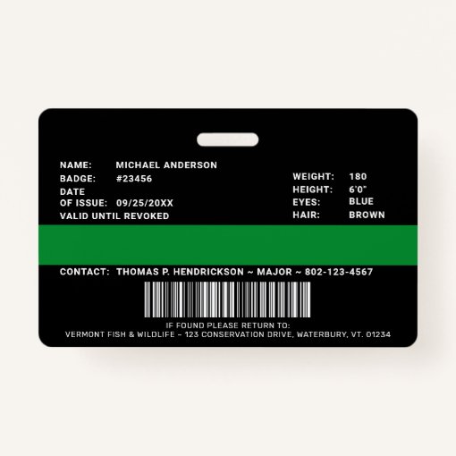 Game Warden Professional Officer Logo Photo ID Badge | Zazzle