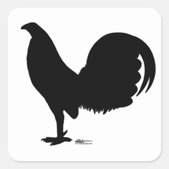Gamecock Rooster Silhouette Square Sticker | Zazzle.com