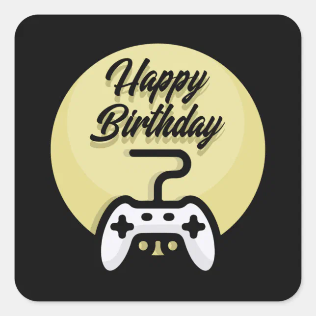 Gamer Birthday Square Sticker | Zazzle