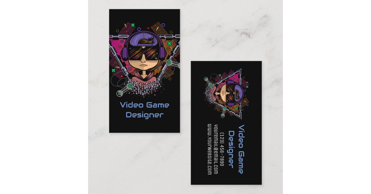 Gamer Boy Video Game Designer Business Card | Zazzle