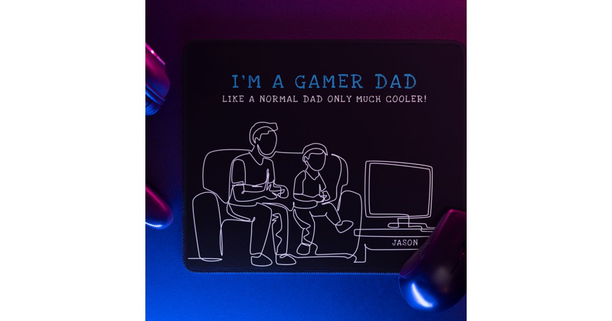Gamer Dad | Monogram Father's Day Mouse Pad | Zazzle