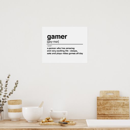 Gamer definition poster | Zazzle