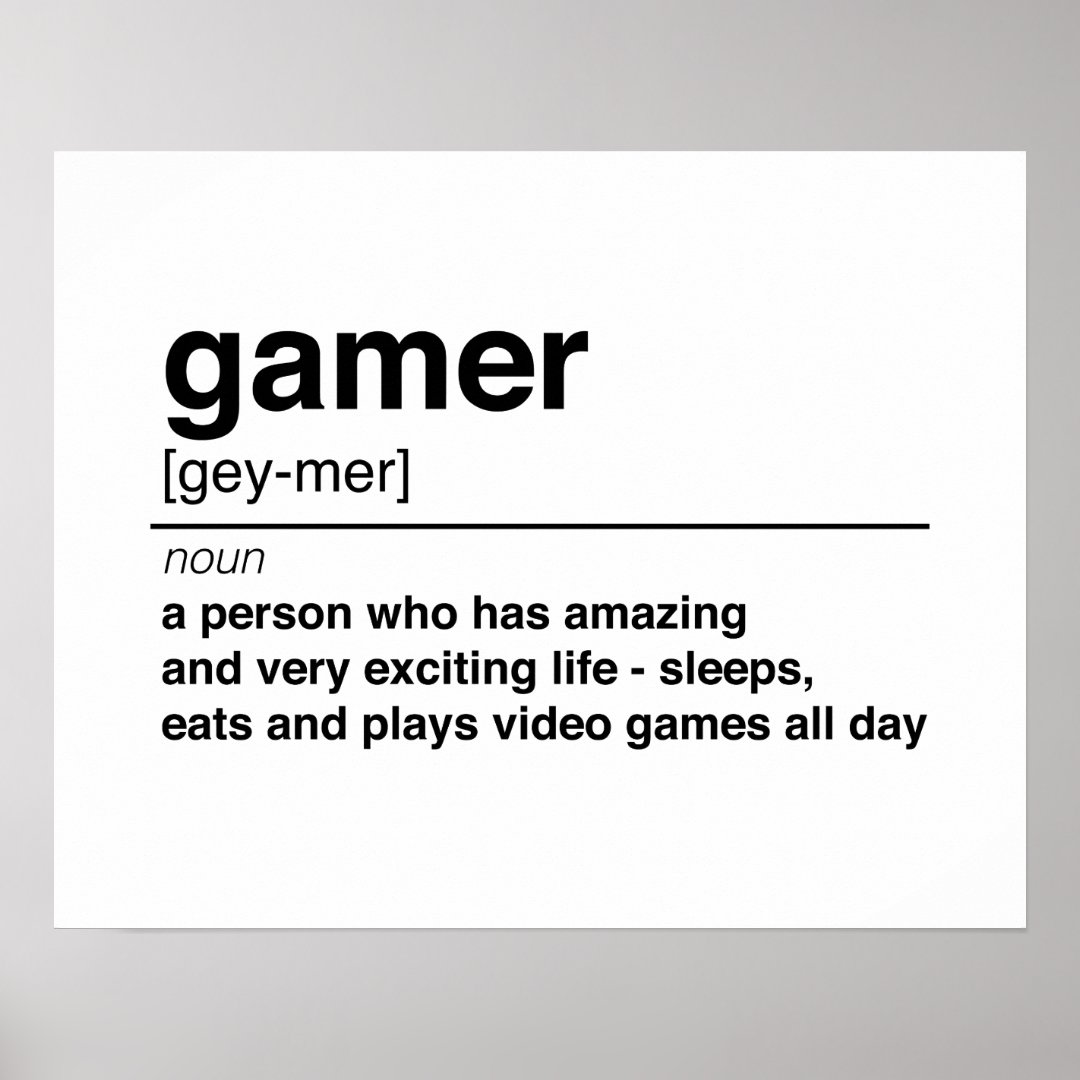 Gamer definition poster | Zazzle