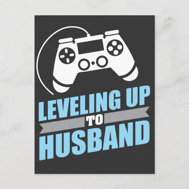 Gamer Engagement Leveling Up To Husband Postcard | Zazzle