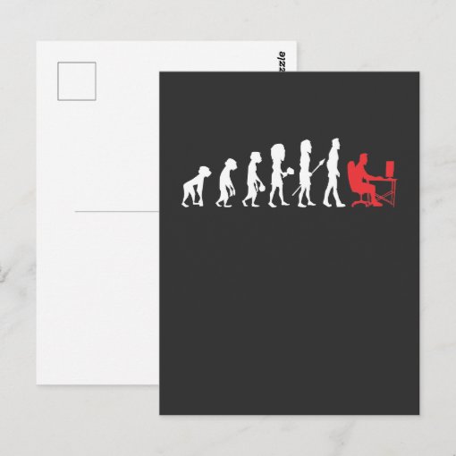 Gamer Evolution Funny Gaming Nerd PC Admin Gamer Postcard | Zazzle