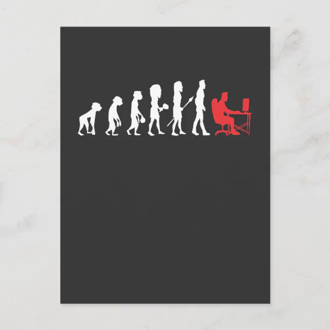Gamer Evolution Funny Gaming Nerd PC Admin Gamer Postcard | Zazzle