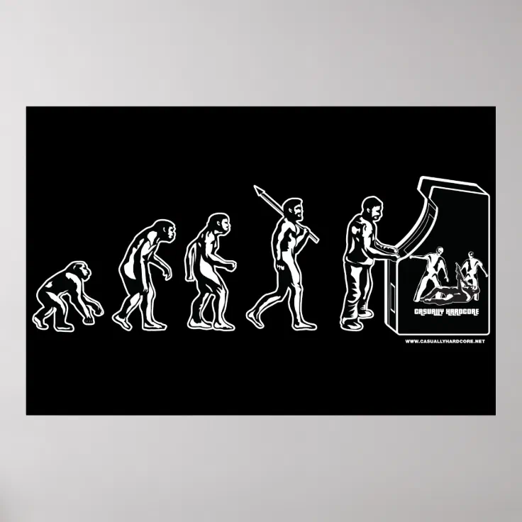 Gamer Evolution Poster - Video Games Gaming Arcade | Zazzle
