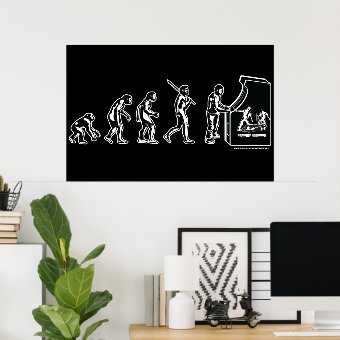 Gamer Evolution Poster - Video Games Gaming Arcade | Zazzle