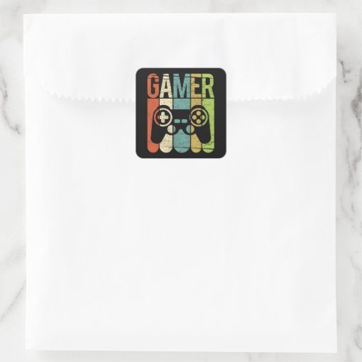 Gamer Game Controller Square Sticker | Zazzle