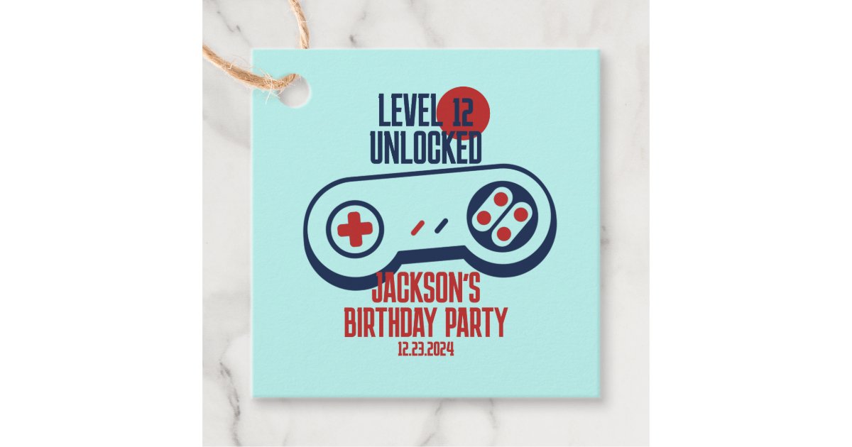Gamer Gaming Level Unlocked Video Games Birthday Favor Tags | Zazzle