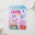 Gamer Girl Colorful Pink Video Game Birthday Invitation | Zazzle