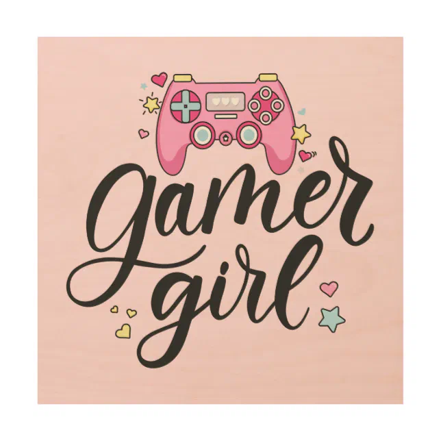 Gamer Girl Wood Wall Art | Zazzle