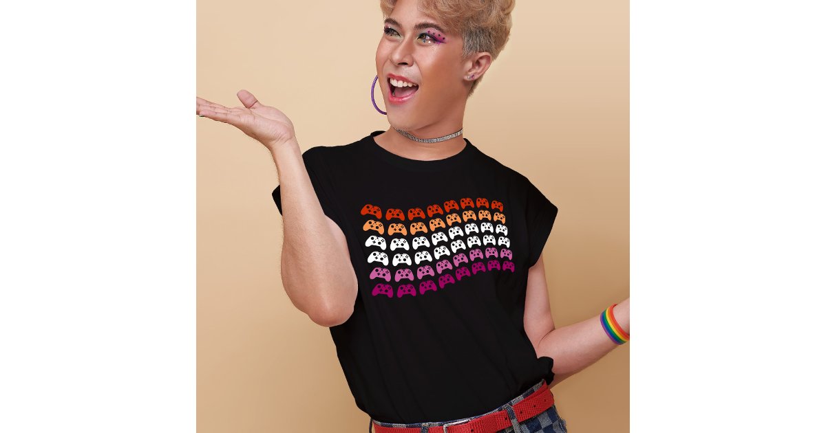 Gamer Lesbian Pride Flag Video Game Controller T-Shirt | Zazzle