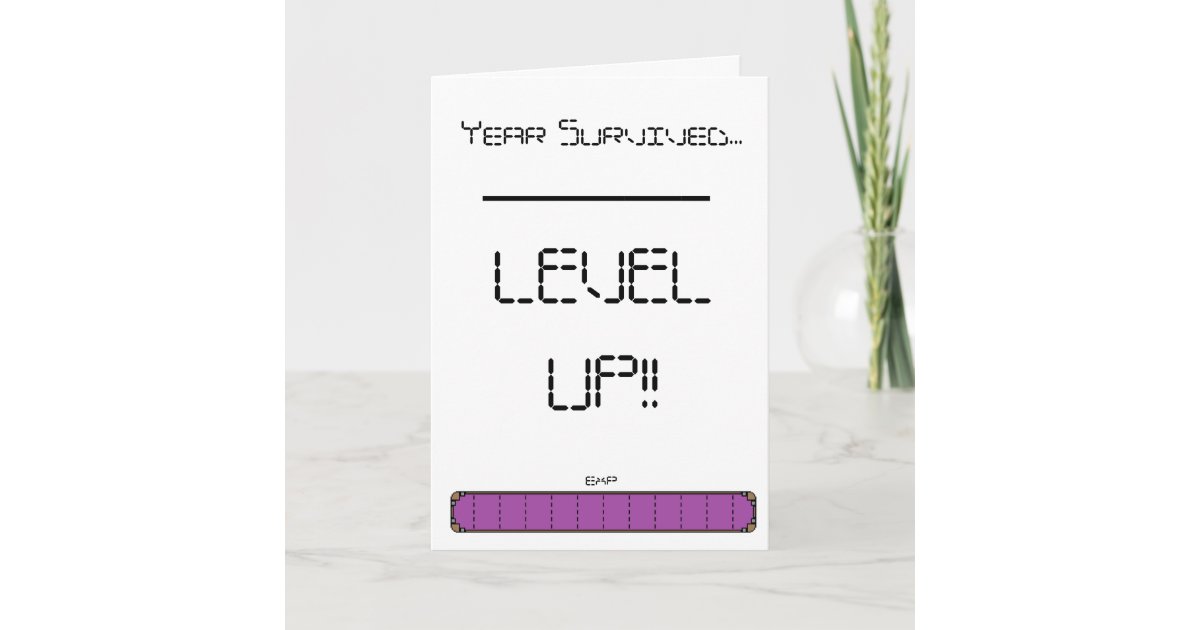 Gamer Level Up Birthday Card | Zazzle