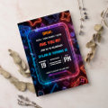 Gamer Neon Birthday Party Digital Invitation | Zazzle