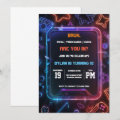 Gamer Neon Birthday Party Digital Invitation | Zazzle